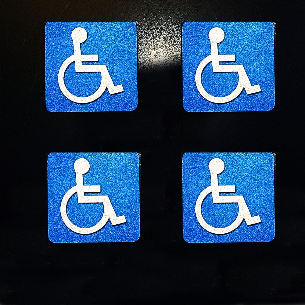 Handicap Stickers 4 Pack, Highly Reflective Handicap Vinyl Decals ...