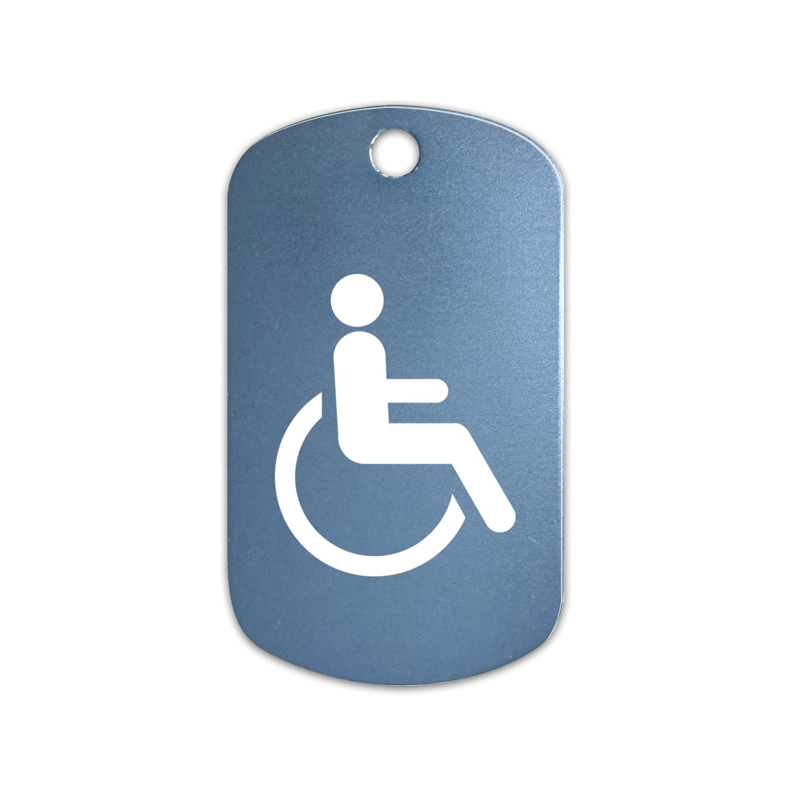 Handicap V2 GI Dog Tag Aluminum Keychain wheelchair accessible - Light ...