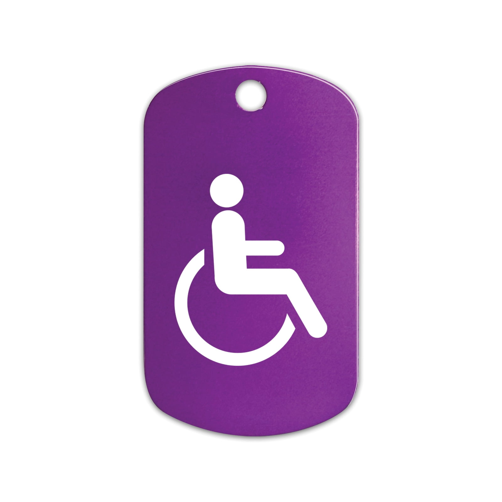 Handicap V2 GI Dog Tag Aluminum Keychain wheelchair accessible - Purple ...