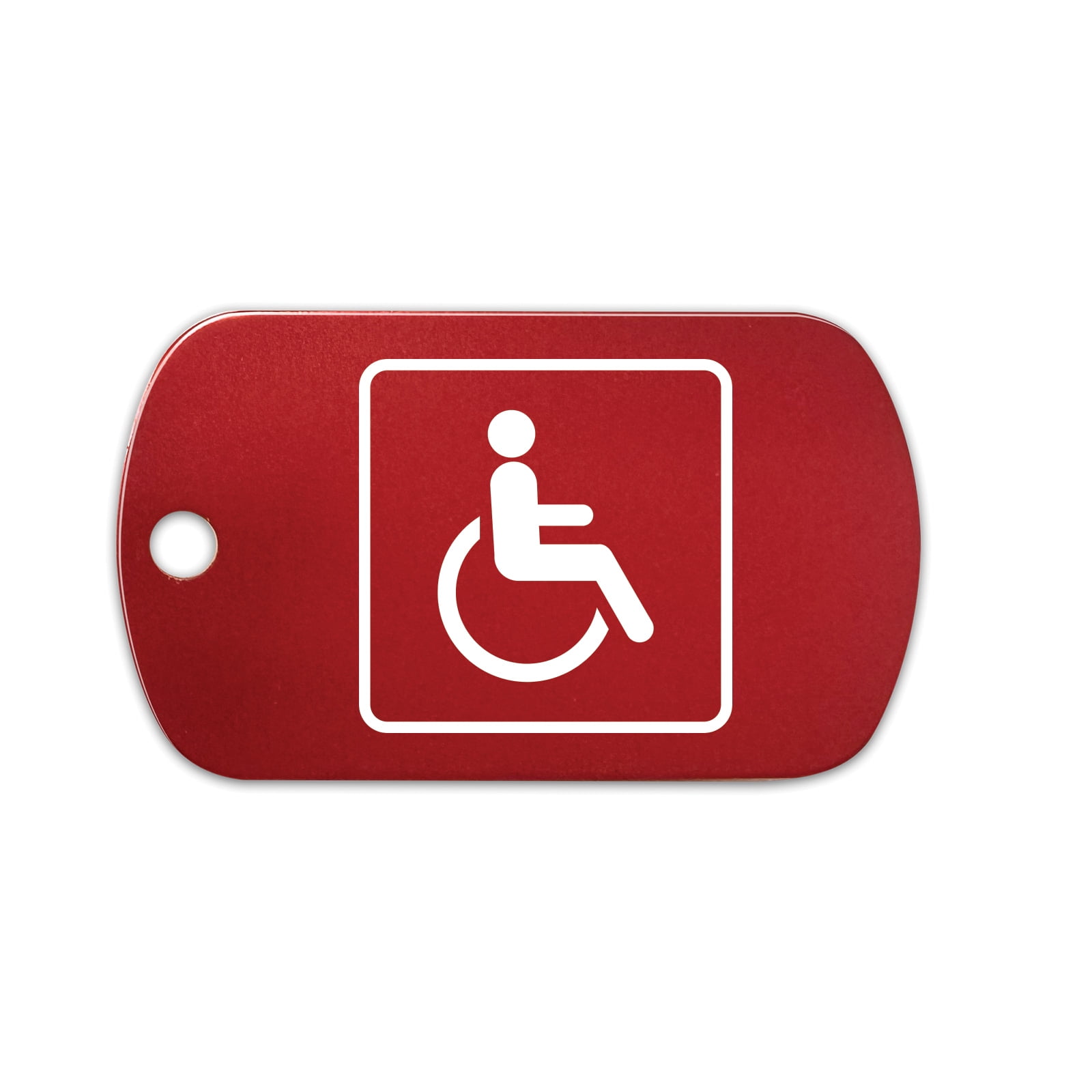Handicap V4 GI Dog Tag Aluminum Keychain wheelchair accessible #2 - Red ...