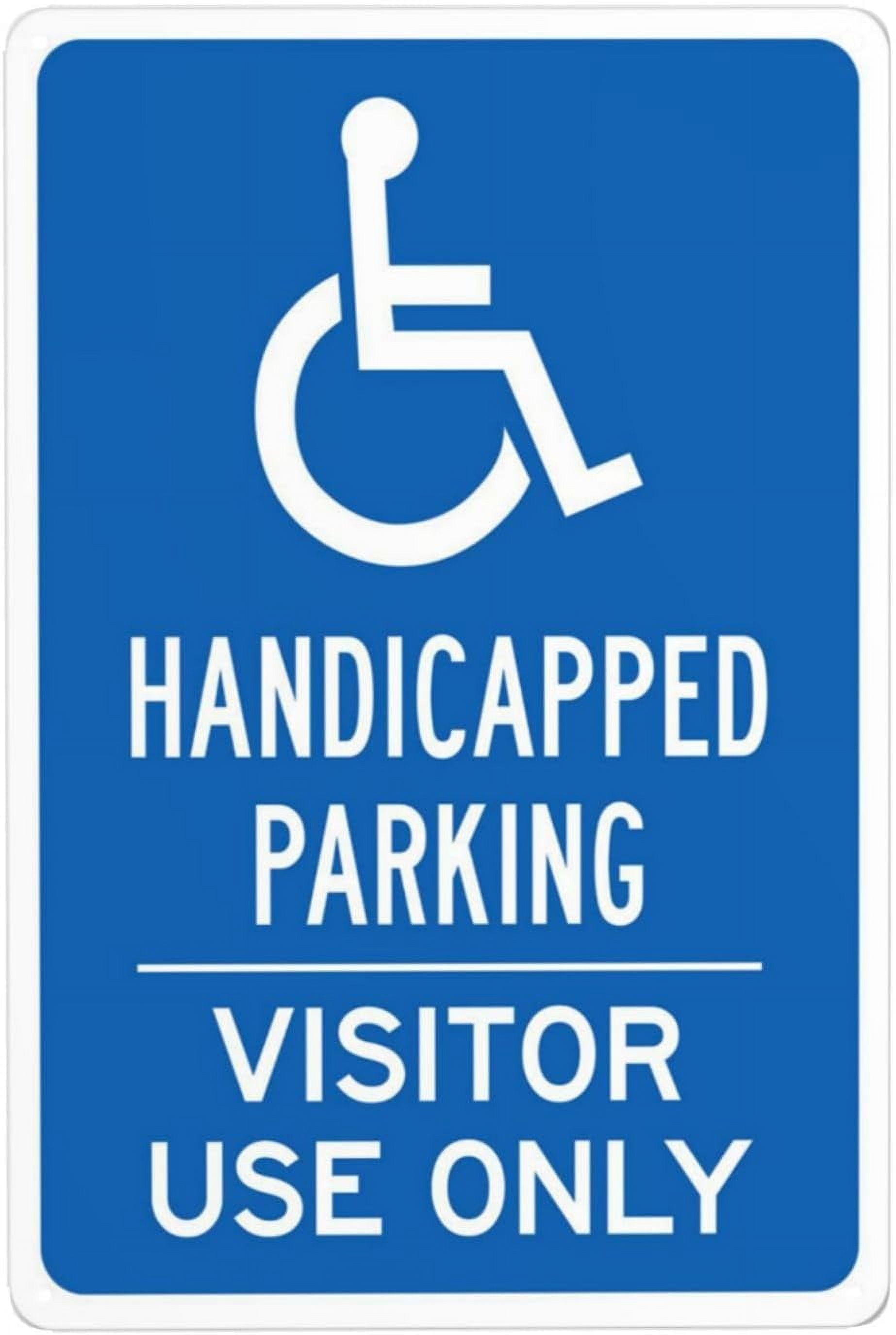 Handicap Visitor With Graphic Metal Warning Signs, Cautions Security ...