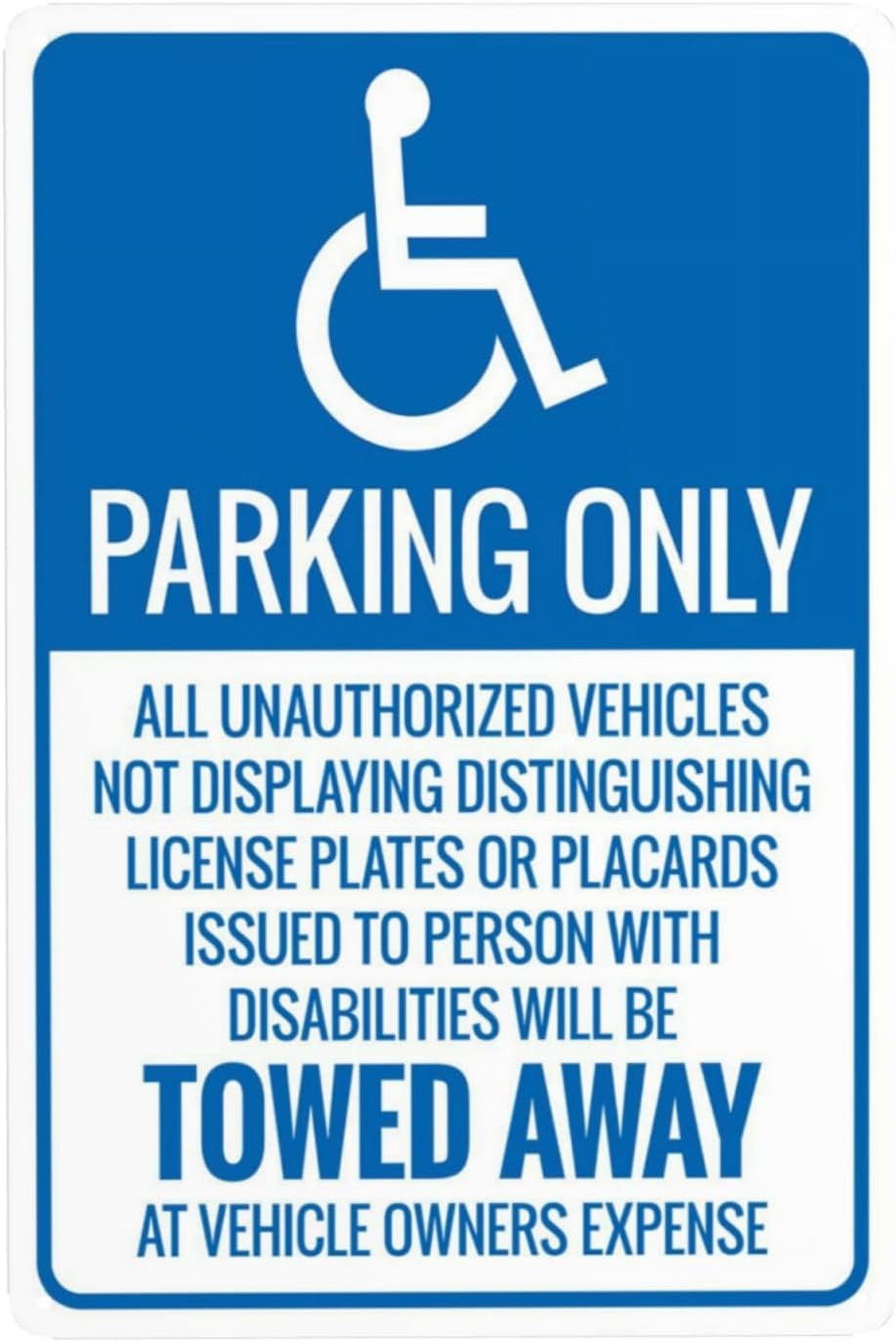 Handicap Visitor With Graphic Metal Warning Signs, Cautions Security ...