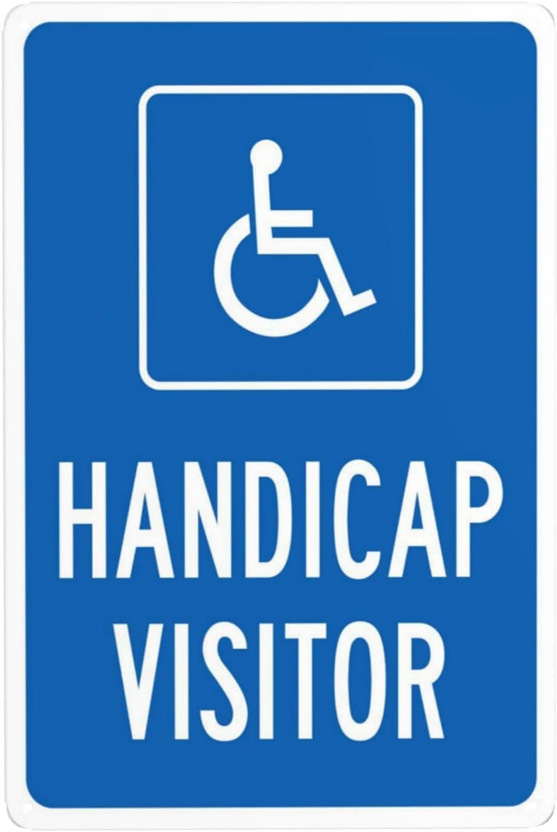 Handicap Visitor With Graphic Metal Warning Signs, Cautions Security ...