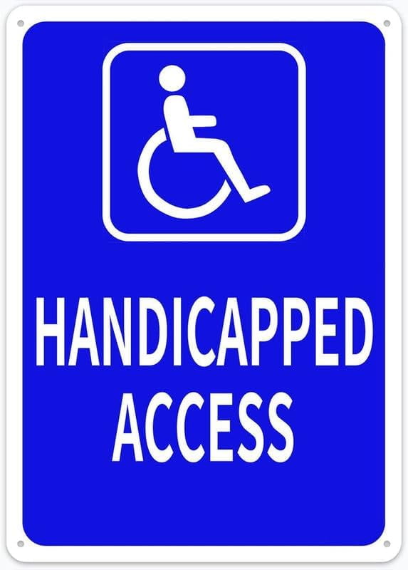 Handicapped Access Sign Safety Restriction Alert Attention Caution ...