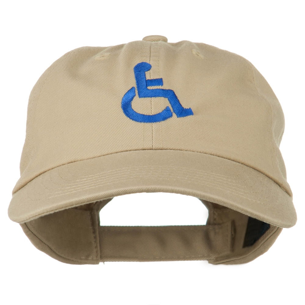 Handicapped Logo Embroidered Pigment Dyed Cotton Cap - Khaki OSFM ...