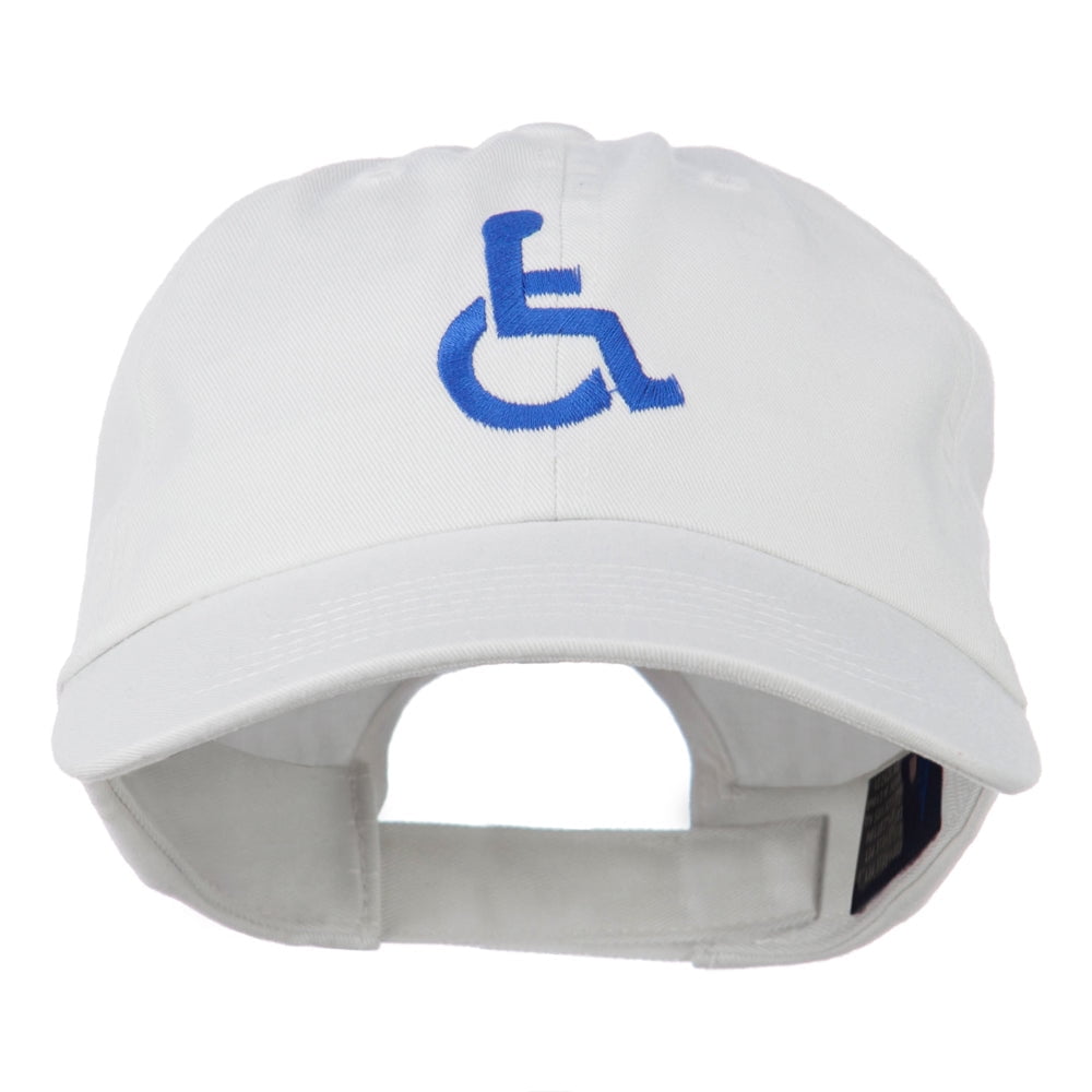 Handicapped Logo Embroidered Pigment Dyed Cotton Cap - White OSFM ...