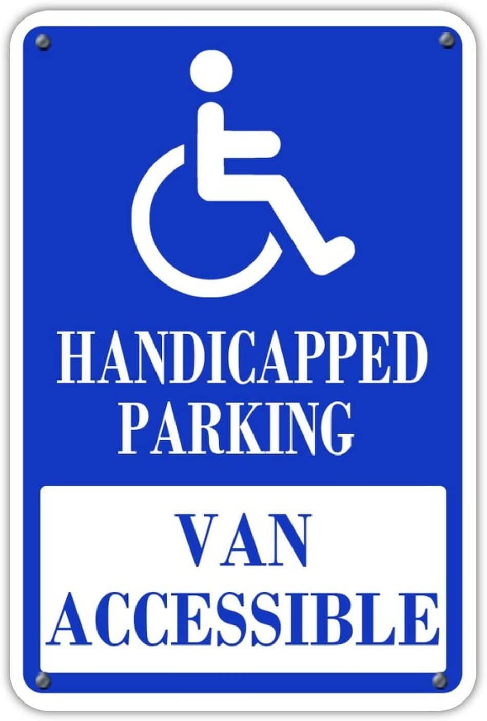 Handicapped Parking Van Accessible Metal Sign Notice Warning Sign Blue ...