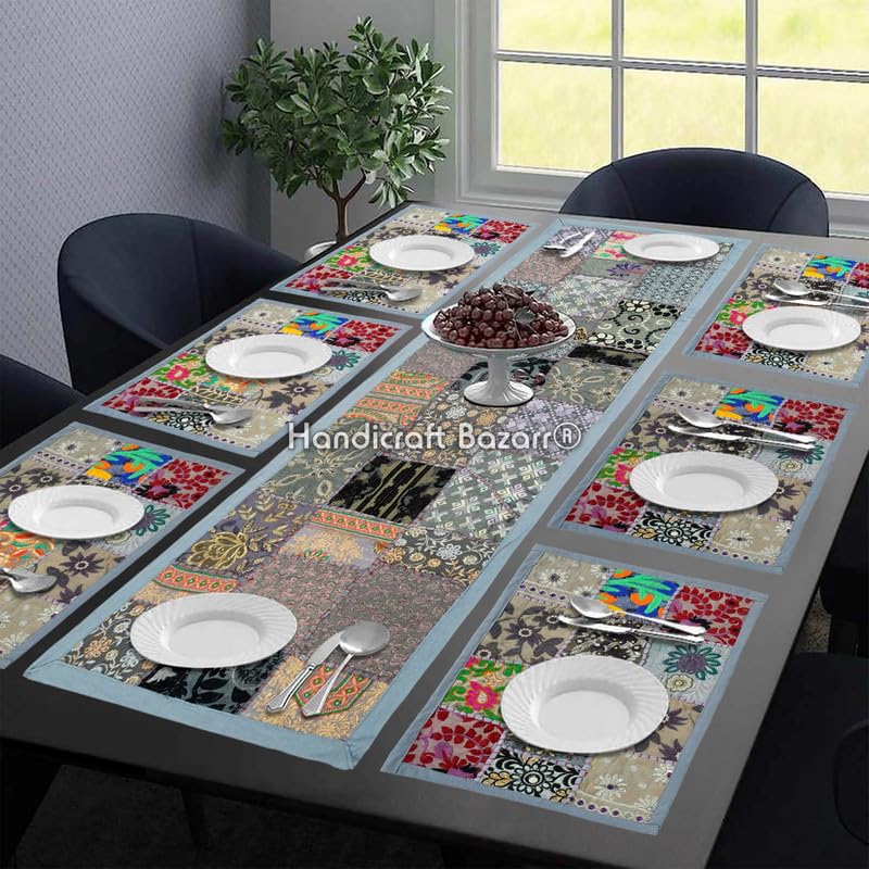 Handicraft Bazarr Placemats 16X48 Inch Set Cotton Vintage Bohemian Mats ...