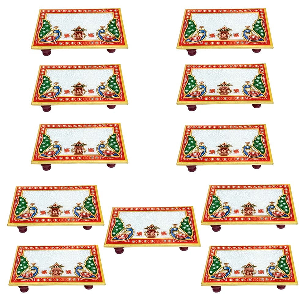 Handicraft Kingdom Mandir Ki Chowki Set of 11 for Office Puja Temple ...