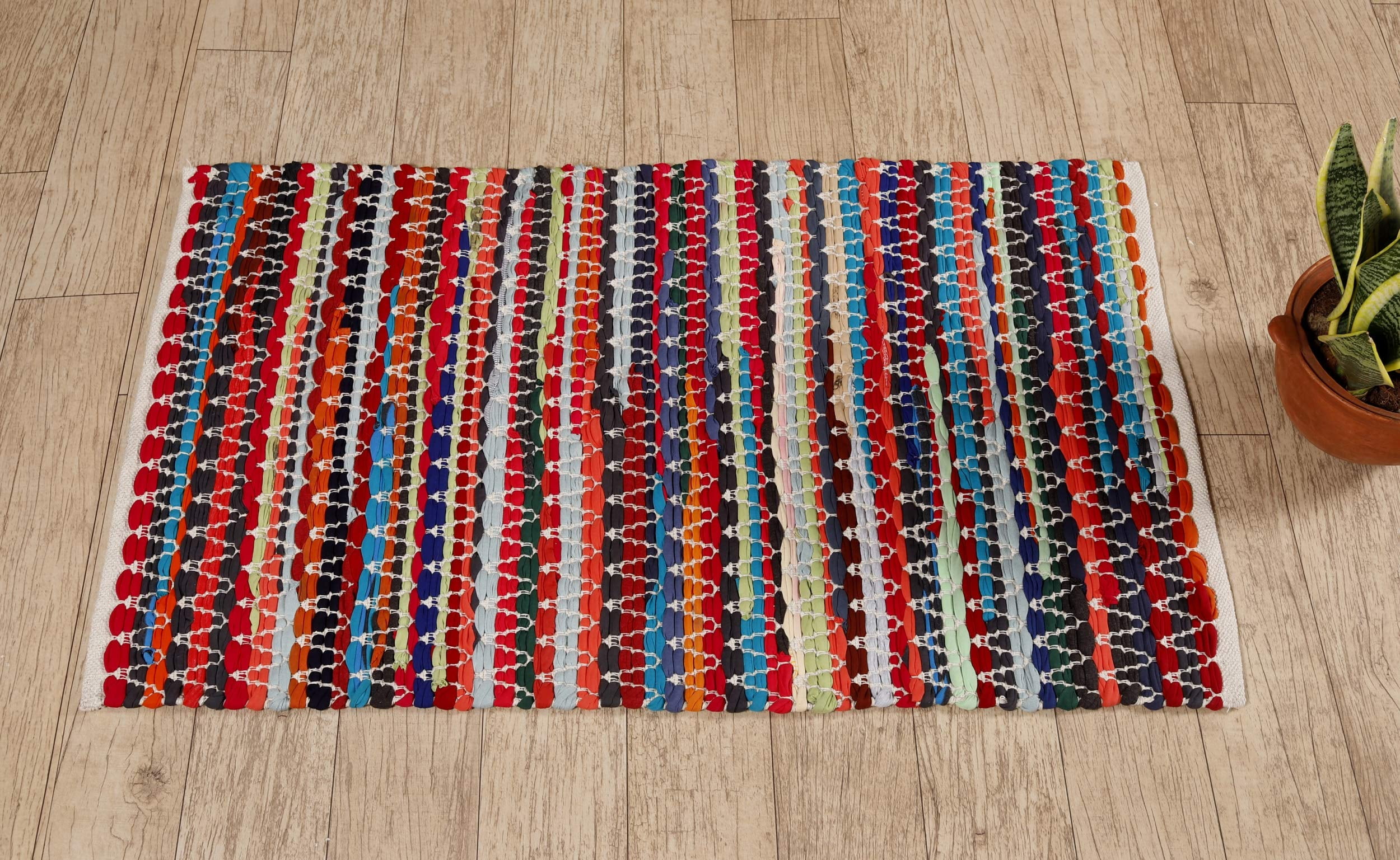 Handicraft-Palace Cotton Reversible Floor Area Rugs Chindi Carpet Rug ...