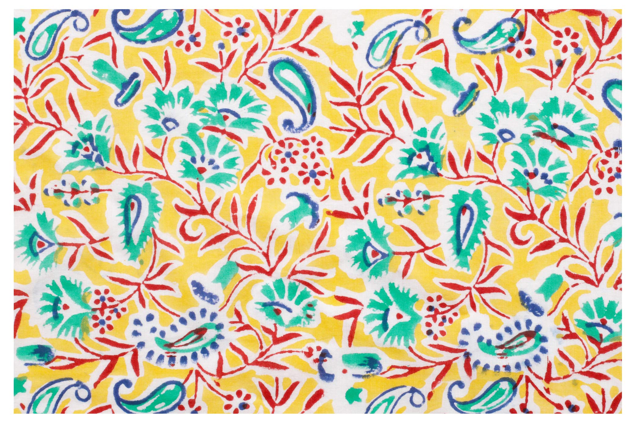 Handicraft-Palace Paisley Block Printed Garment Fabric 100% Cotton ...