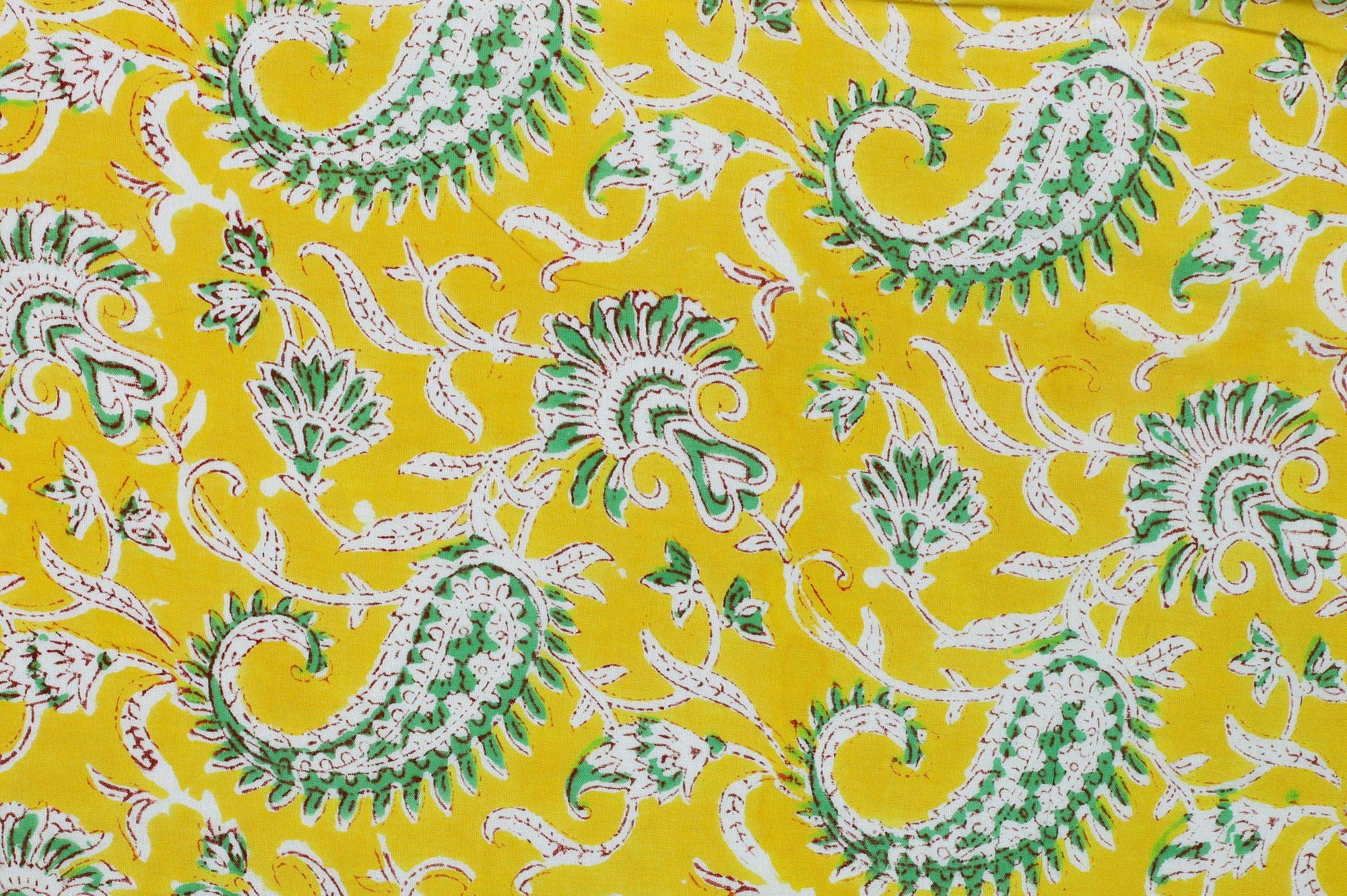 Handicraft-Palace Paisley Hand Block Printed Dress Making Voile Natural ...