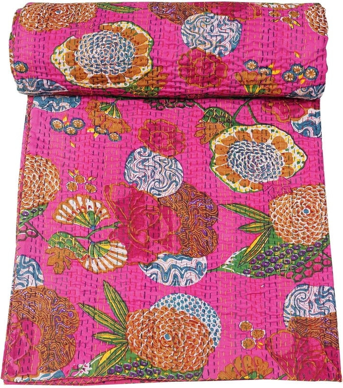 Handicraft Rajasthani Quilt Handmade Bed Cover Cotton Bedsheet Home ...