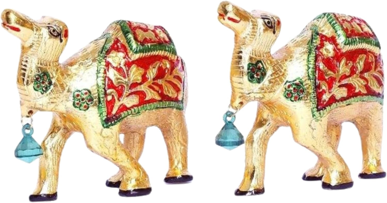 Handicrafts Aluminium Camel Set Metal Statue with Meenakari Work for ...