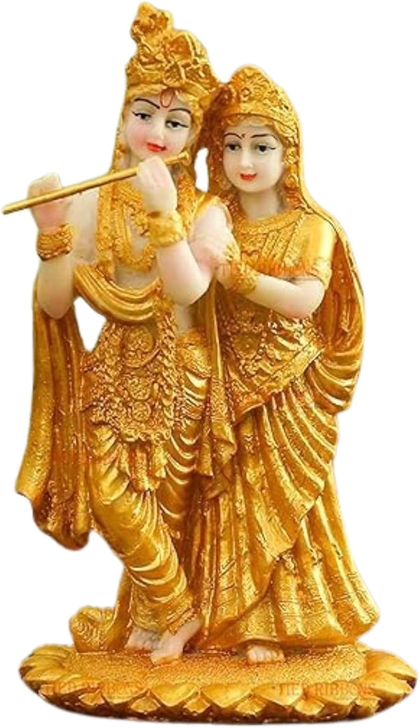 Handicrafts Gold Plated Radha Krishna Idol Statue Showpiece Decorative ...