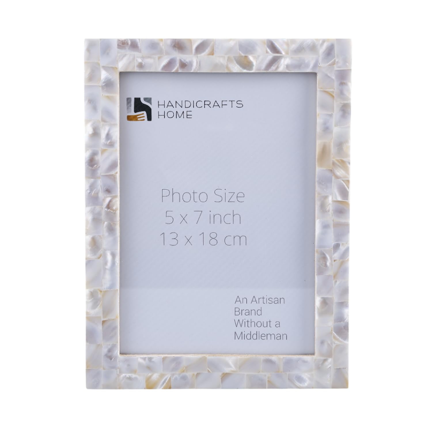 Handicrafts Home 4x6” Picture Frame -Mother of Pearl Border Natural ...