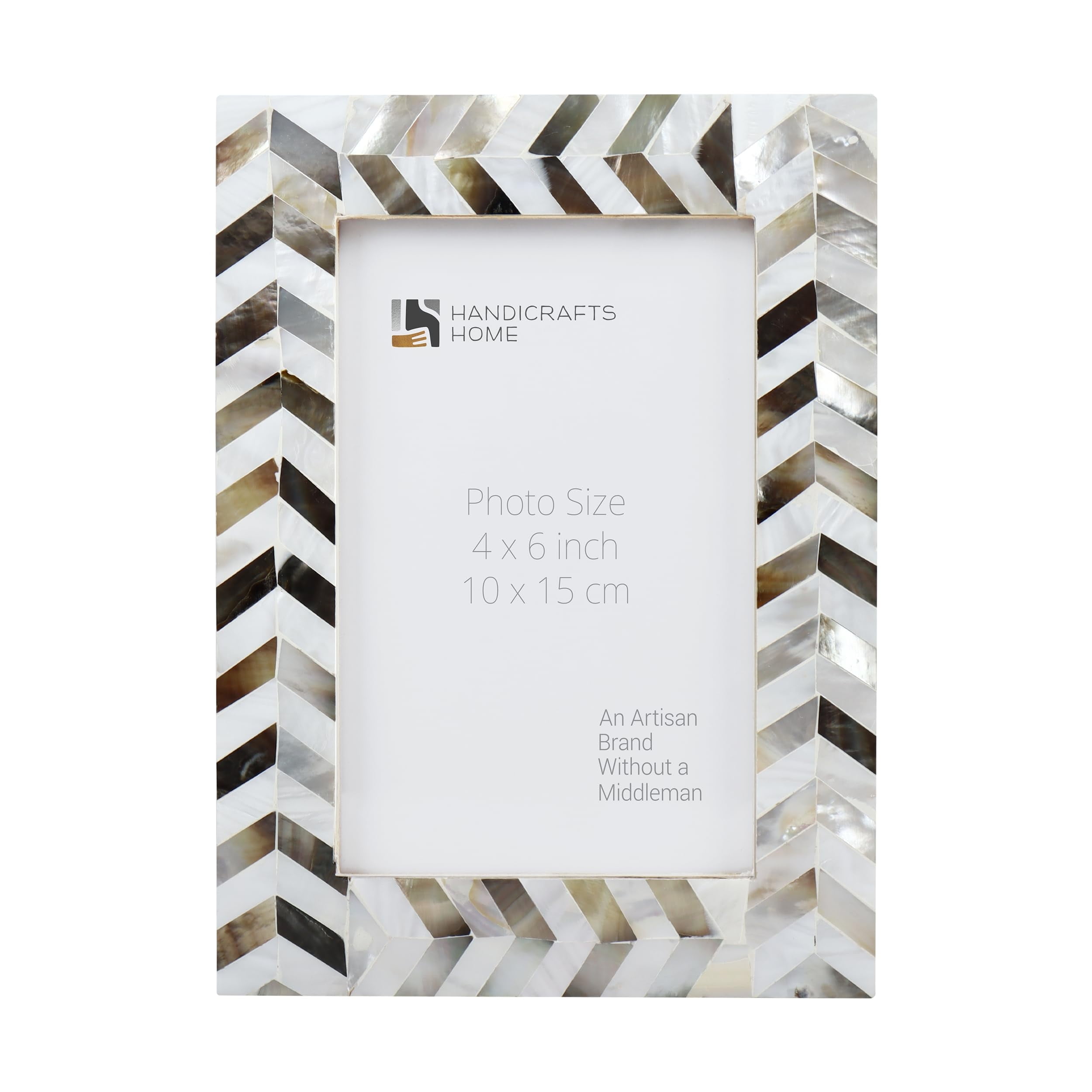 Handicrafts Home 4x6 Picture Frame, Wall & Tabletop Décor, Handmade Pearlescent Chase Pattern ...