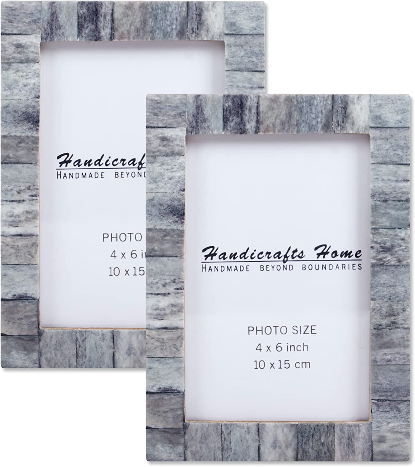 Handicrafts Home Photo Picture Frame - 4" X 6" Grey - Handmade Gift ...