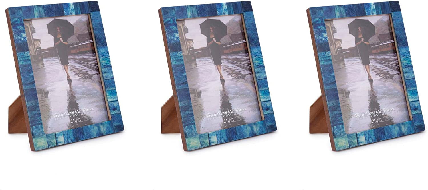 Handicrafts Home Photo Picture Frame - 5" X 7" Blue - Handmade Gift ...