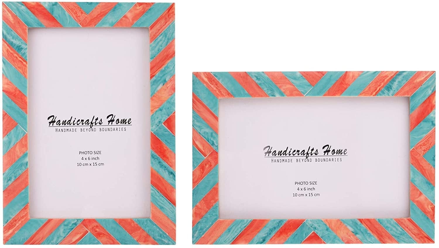 Handicrafts Home Photo Picture Frames 4" X 6" Candy Cane Melon Twist 2 ...