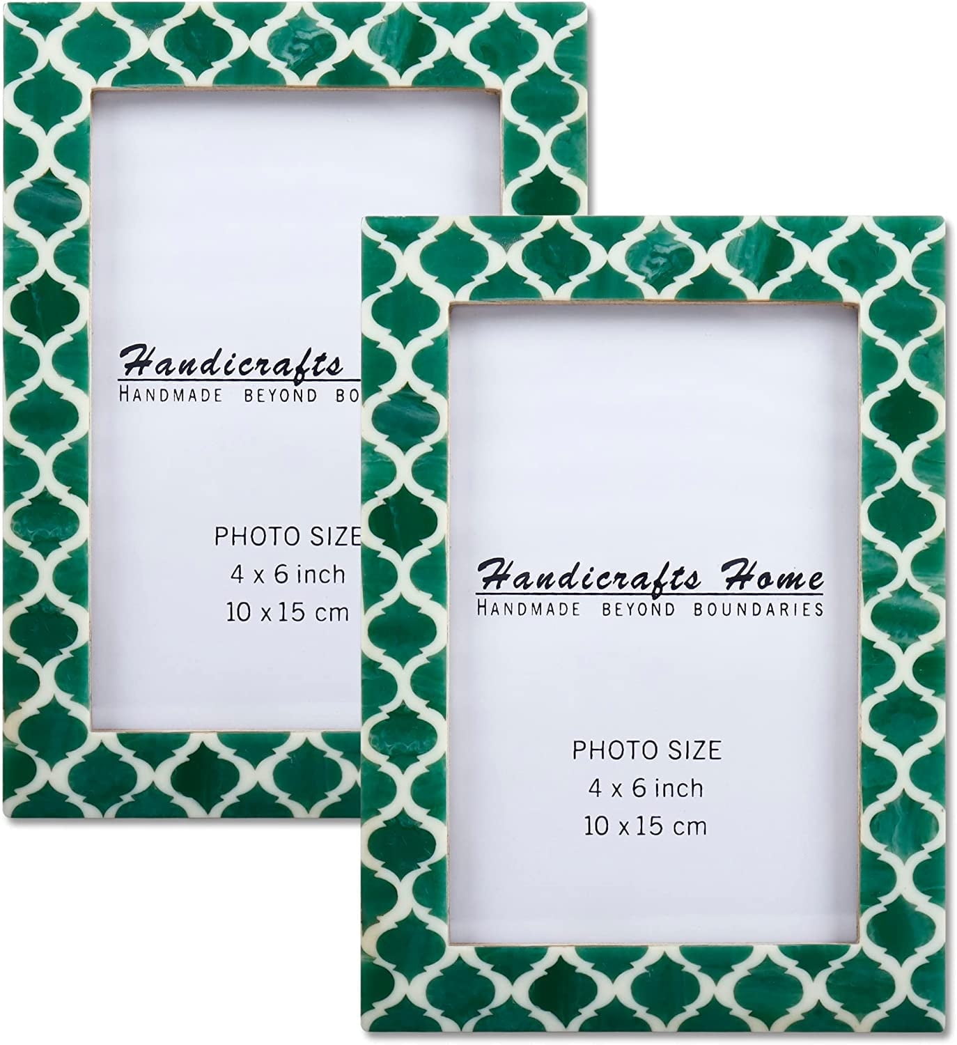 Handicrafts Home Photo Picture Frames 4x6 Casablanca Verde Set of 2 ...