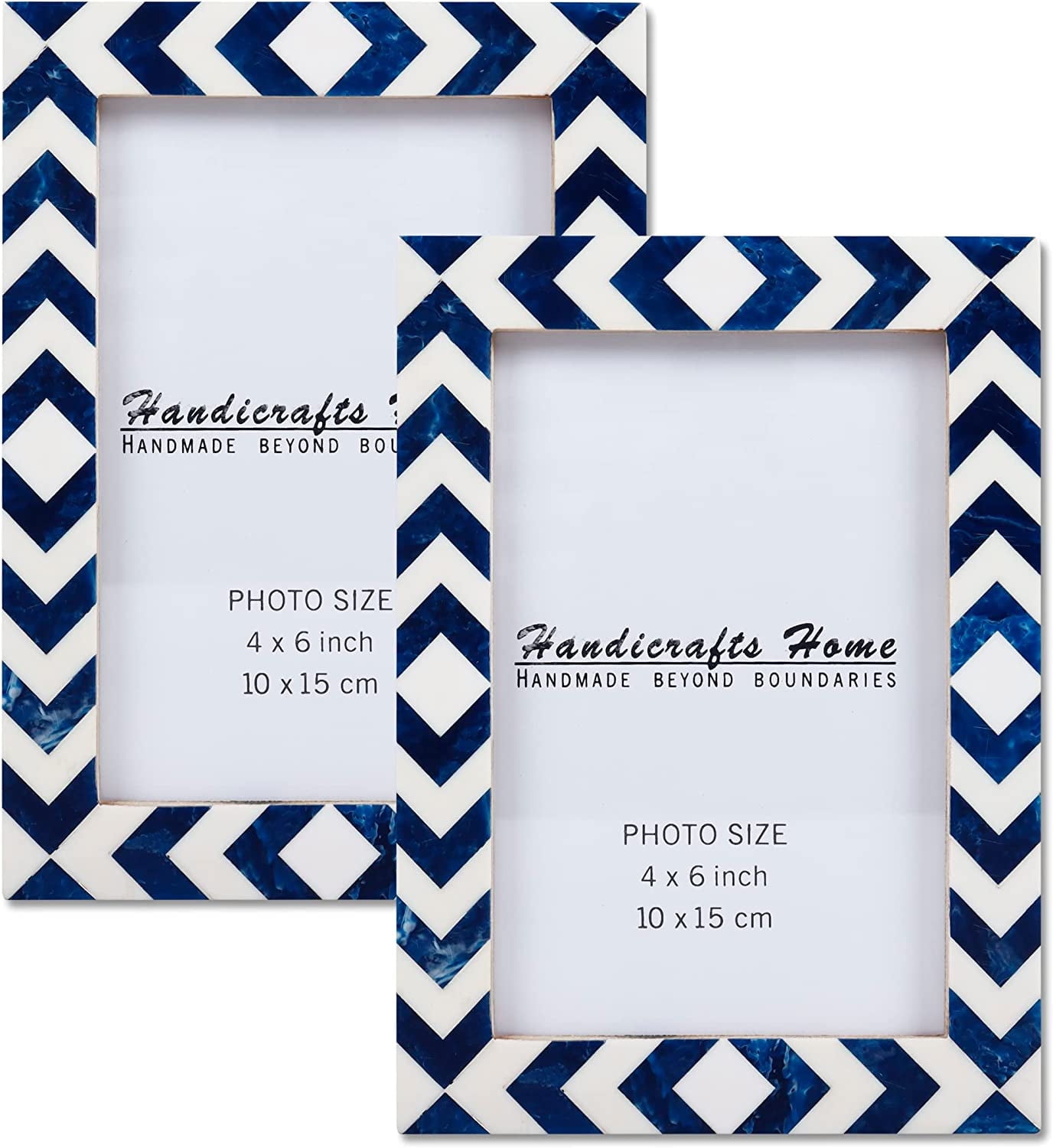 Handicrafts Home Photo Picture Frames 4x6 Lisbon Azul Set of 2 Wall ...