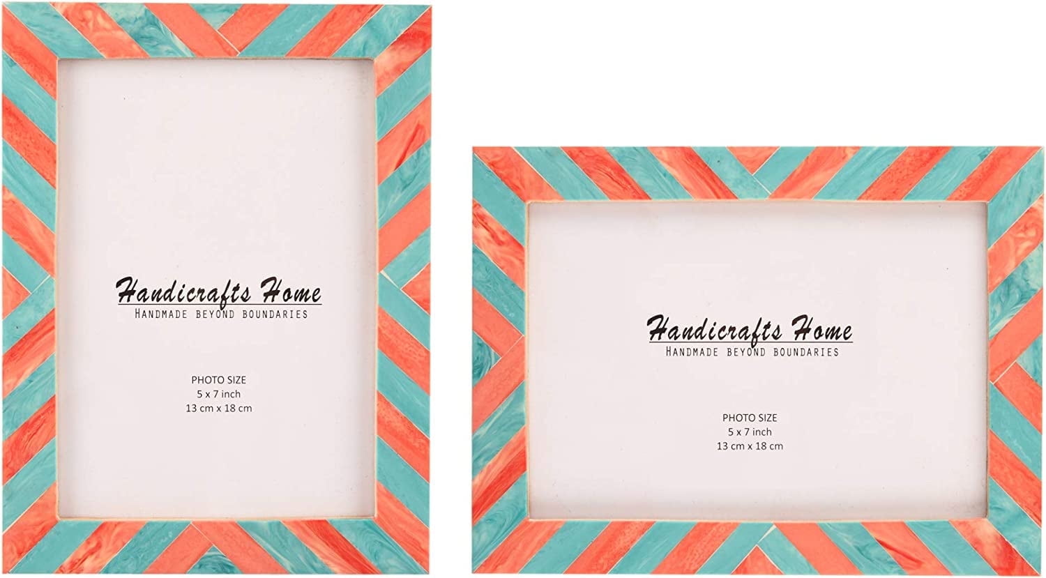 Handicrafts Home Photo Picture Frames 5x7 Candy Cane Melon Twist 2 Pack ...