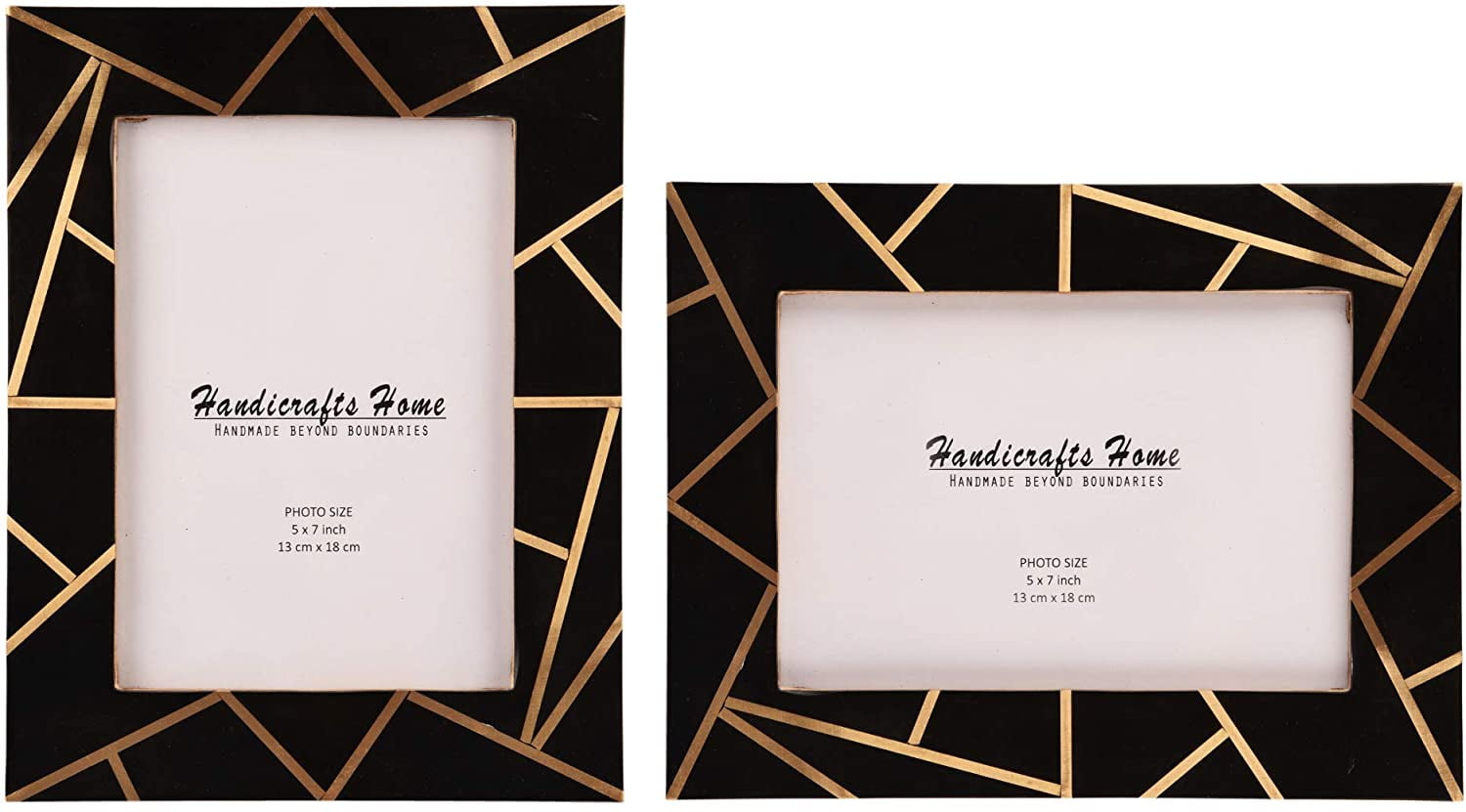 Handicrafts Home Photo Picture Frames 5x7 Deco Dazzle Set of 2 Handmade ...