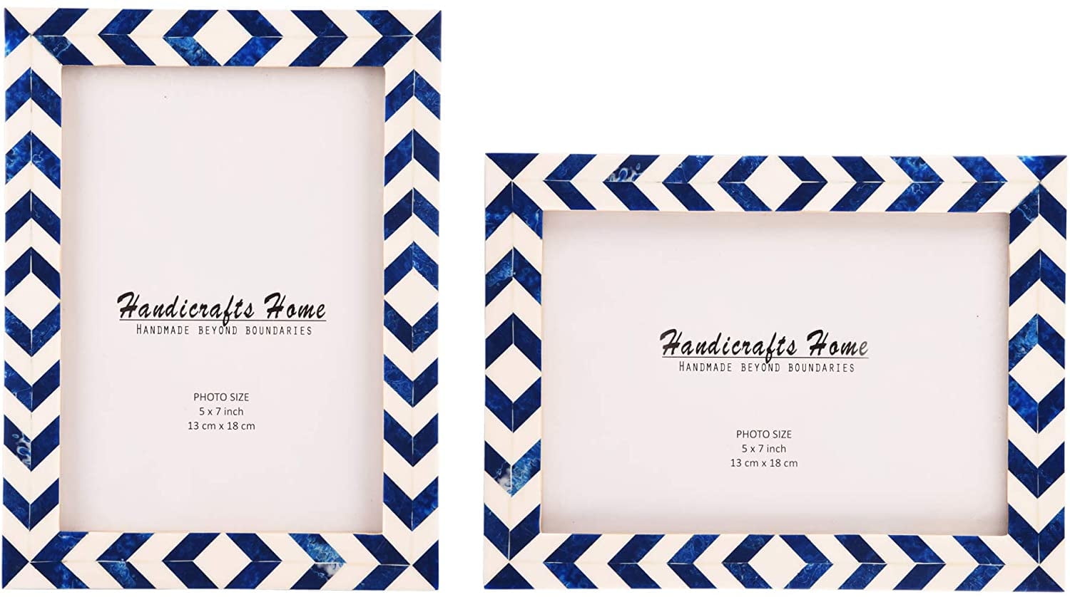 Handicrafts Home Photo Picture Frames 5x7 Lisbon Azul Set of 2 Wall ...