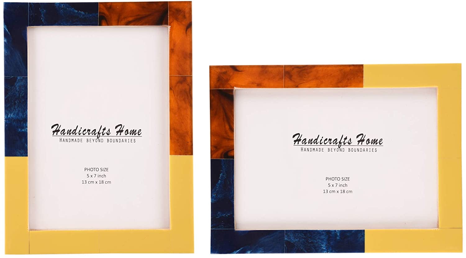 Handicrafts Home Photo Picture Frames 5x7 Mondrian Walnut Set of 2 ...