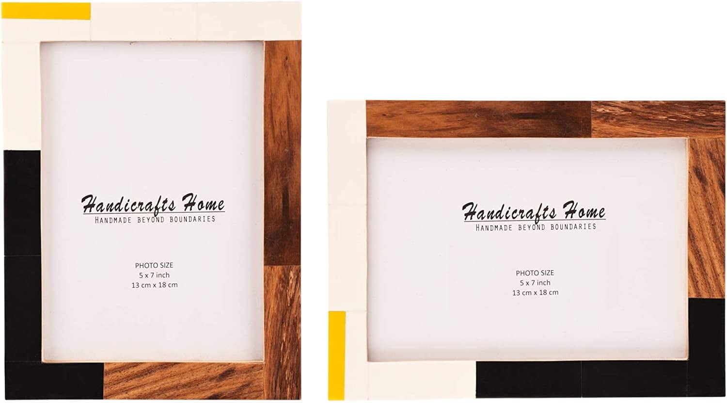 Handicrafts Home Photo Picture Frames 5x7 Mondrian Warm Oak Set of 2 ...