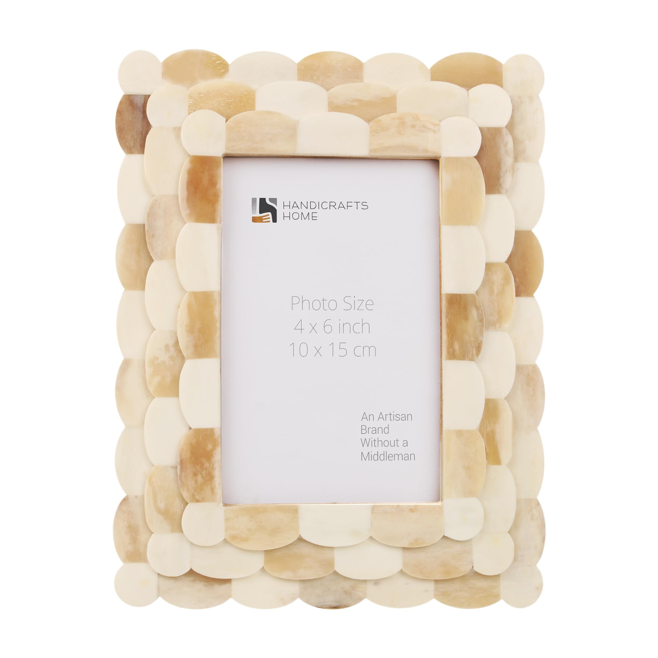 Handicrafts Home Picture Frame Scalloped Art Inspired Handmade Bone ...