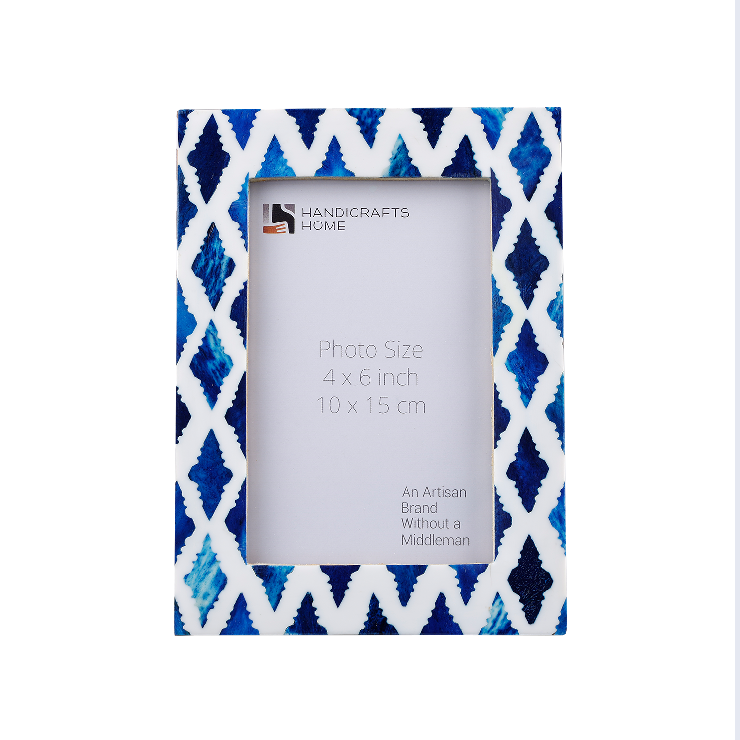 Handicrafts Home Picture Photo Frame Indigo Moorish Quatrefoil Handmade ...