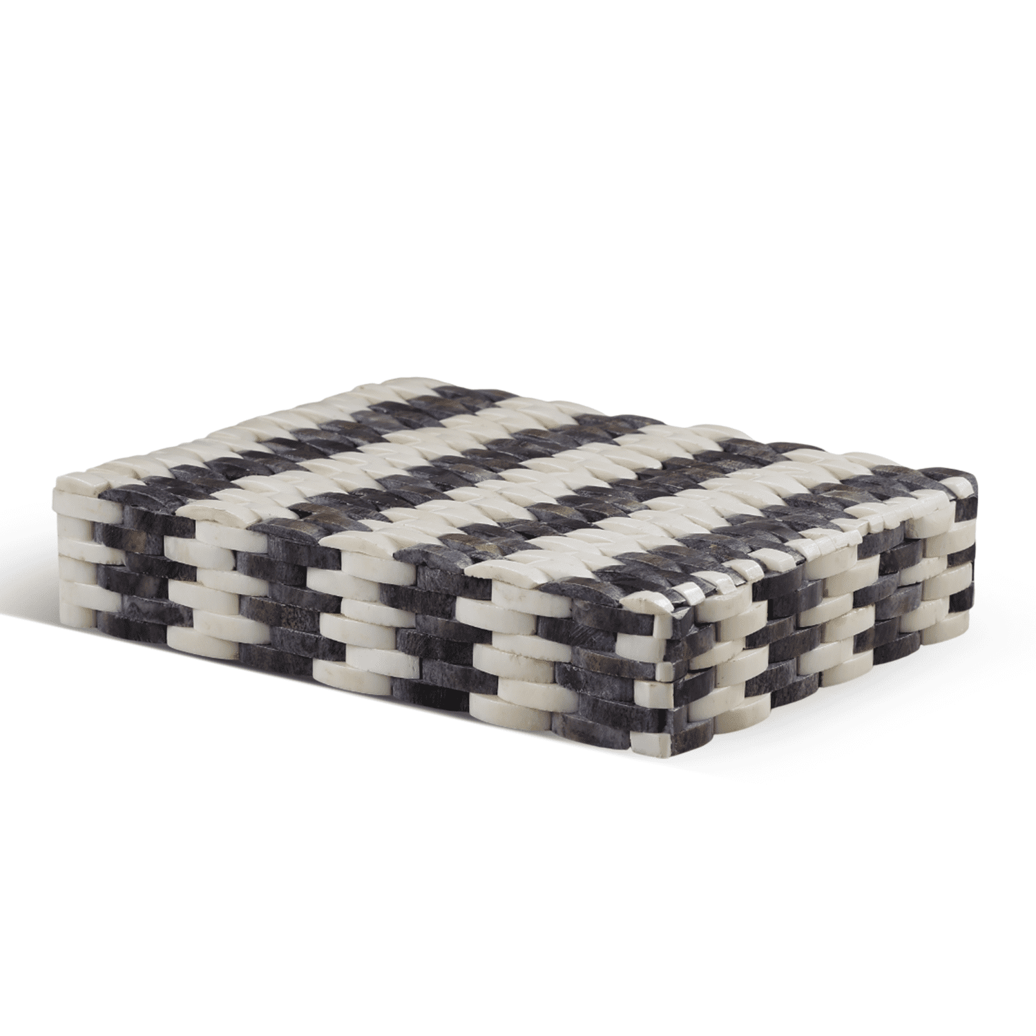 Handicrafts Home Weave Collection Decorative Box – 8x6x1.5” Grey White ...