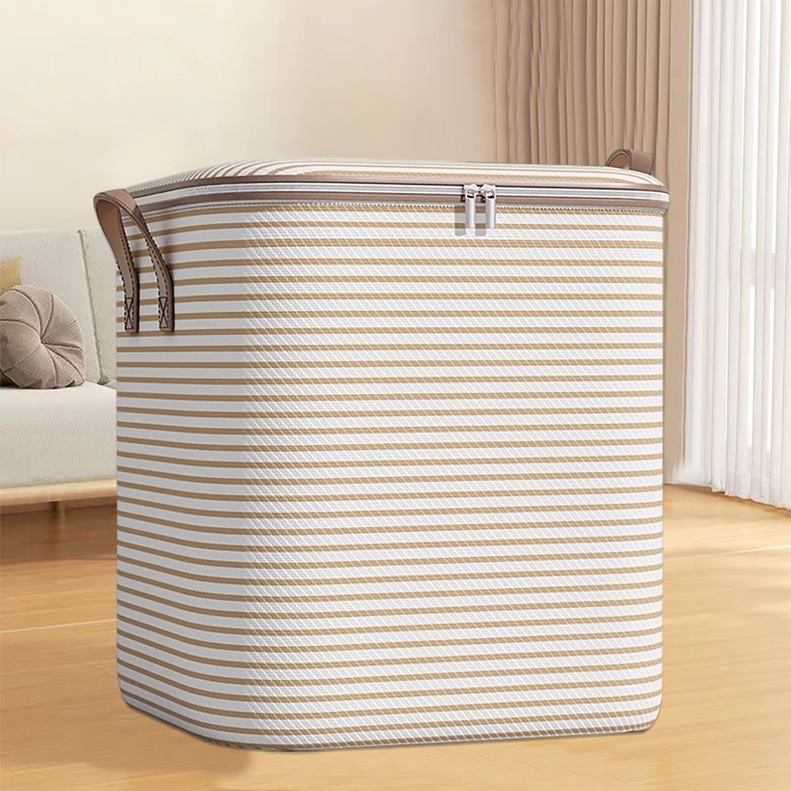 Handied Clearance 110L beige striped storage box Houndstooth Storage ...