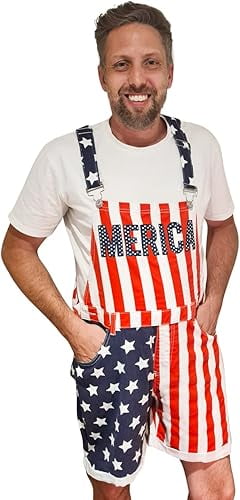 HandinHandCreations USA Overalls Rompers Merica Red White Blue Design ...