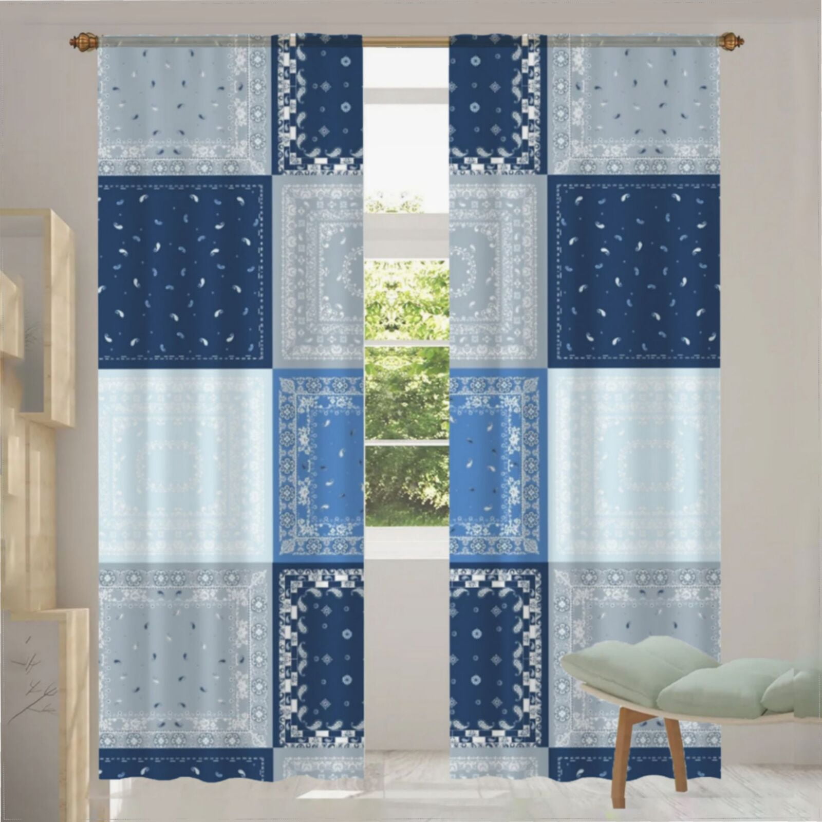 Handkerchief Paisley Design Curtains for Living Room Bedroom Decor ...