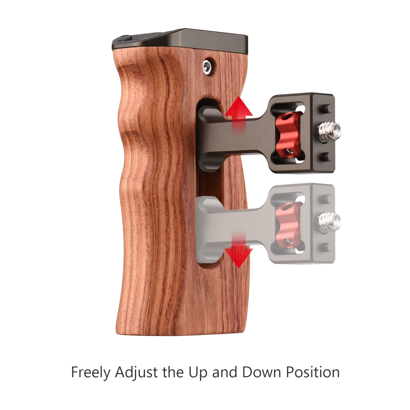 Handle Adjustable Wooden Camera Cage Handle Left/Right Side Hand Grip 3 ...