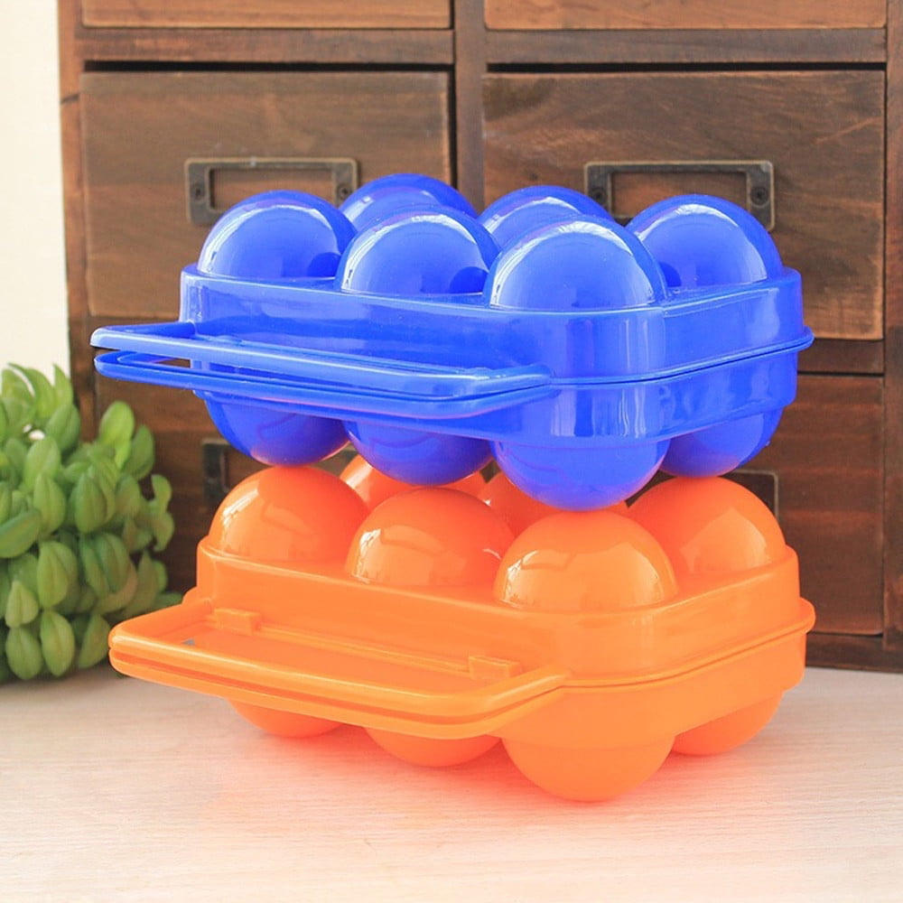 Handle Eggs Box Holder Plastic Portable Storage 6 Container Egg Case ...
