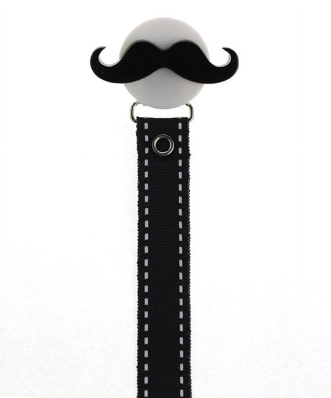 Handlebar Mustache Ribbon Pacifier Clip - Walmart.com