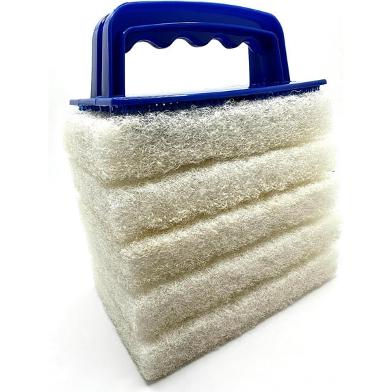 Handled Bath Scrubber 6 Piece Heavy Duty Cleaning Scrub Sponge Brush ...
