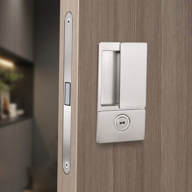Handleless Flat Lock Modern Bedroom Recessed Door Handle Silent Push ...