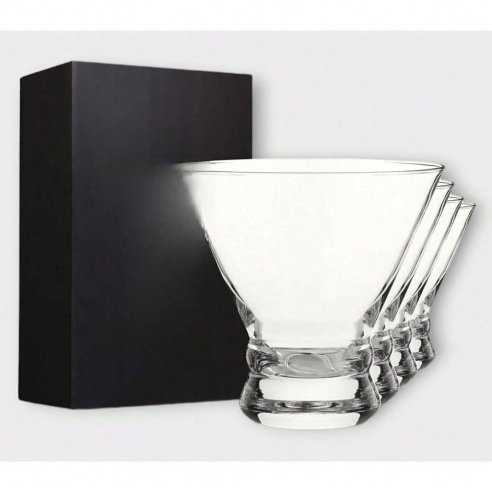 Handleless Martini Glass Set (4-piece) - Hand-blown crystal Martini ...