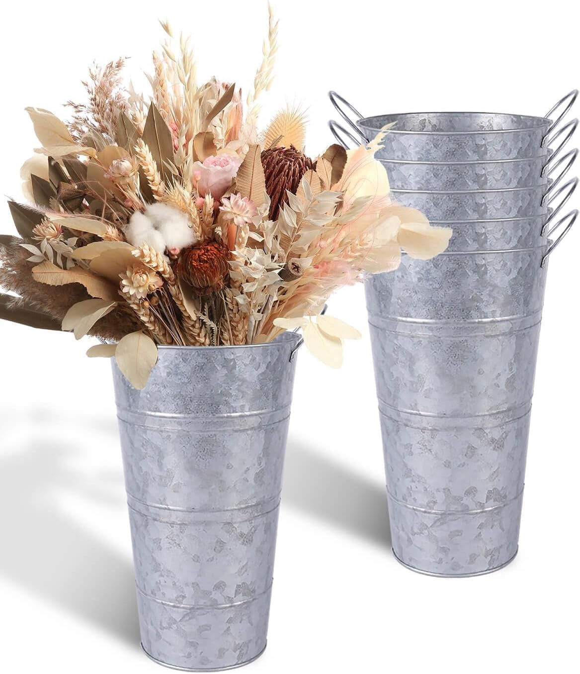 Handles Farmhouse French Country Tin Vases, Set of 6 - Walmart.com