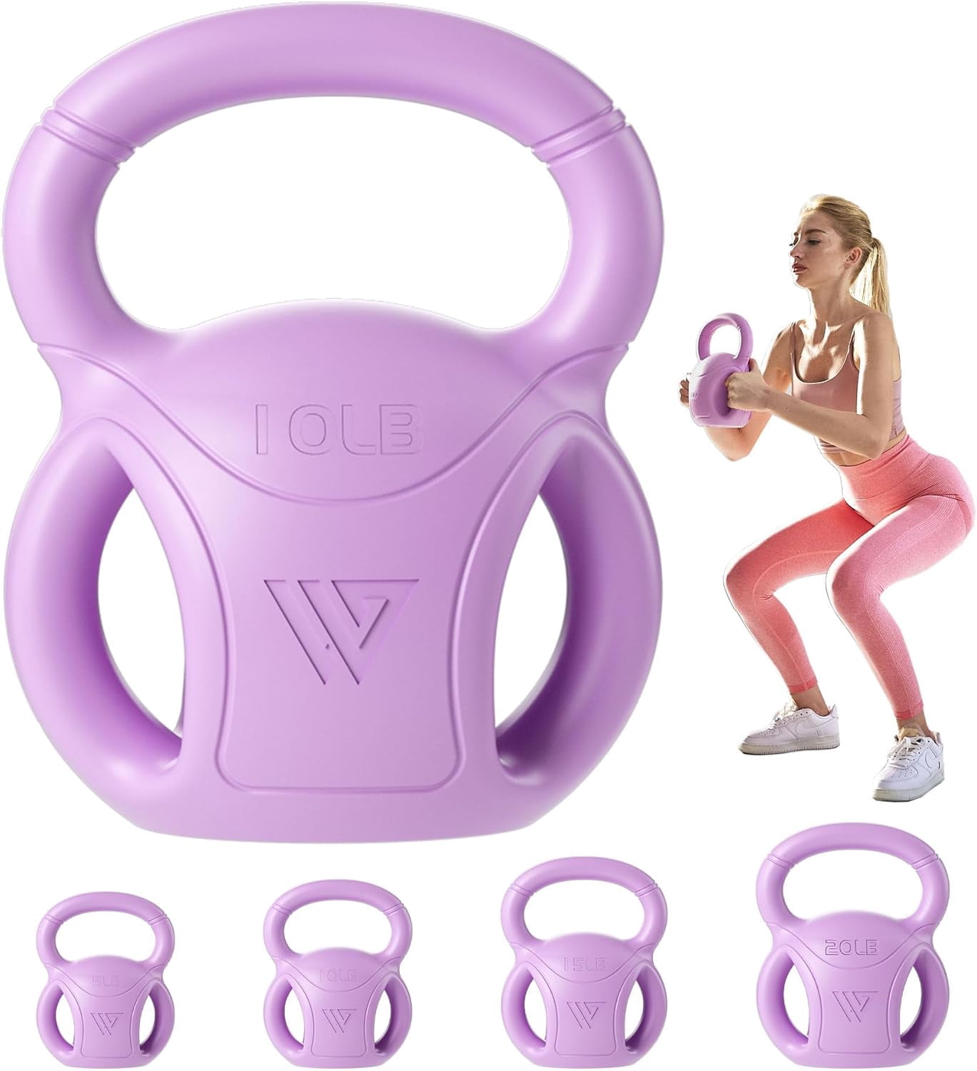 Handling kettlebell weights - Women's weight options: 5,10,15, and 20 ...