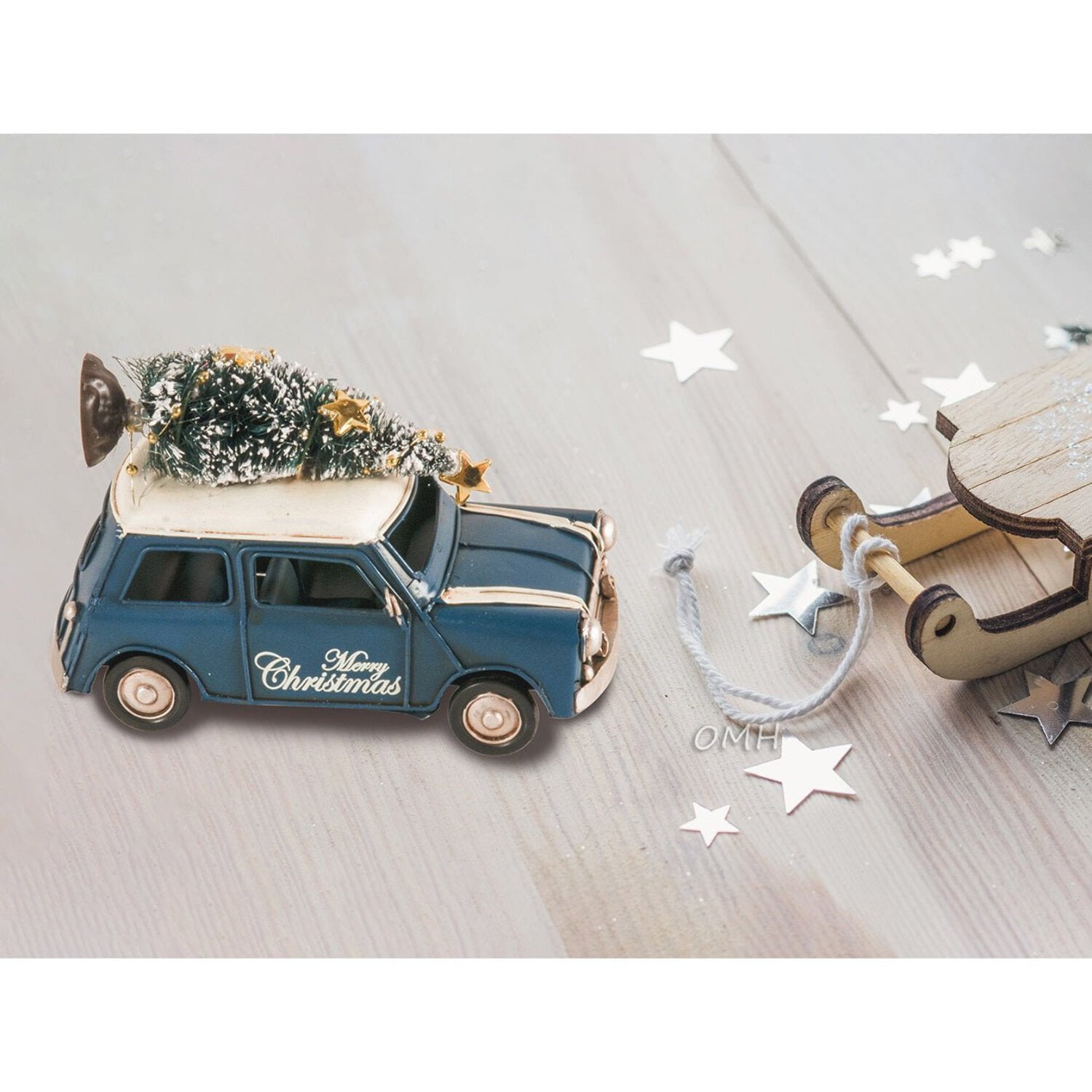Handmade 1960s Mini Cooper Christmas Car Model Set of 2 - Walmart.com