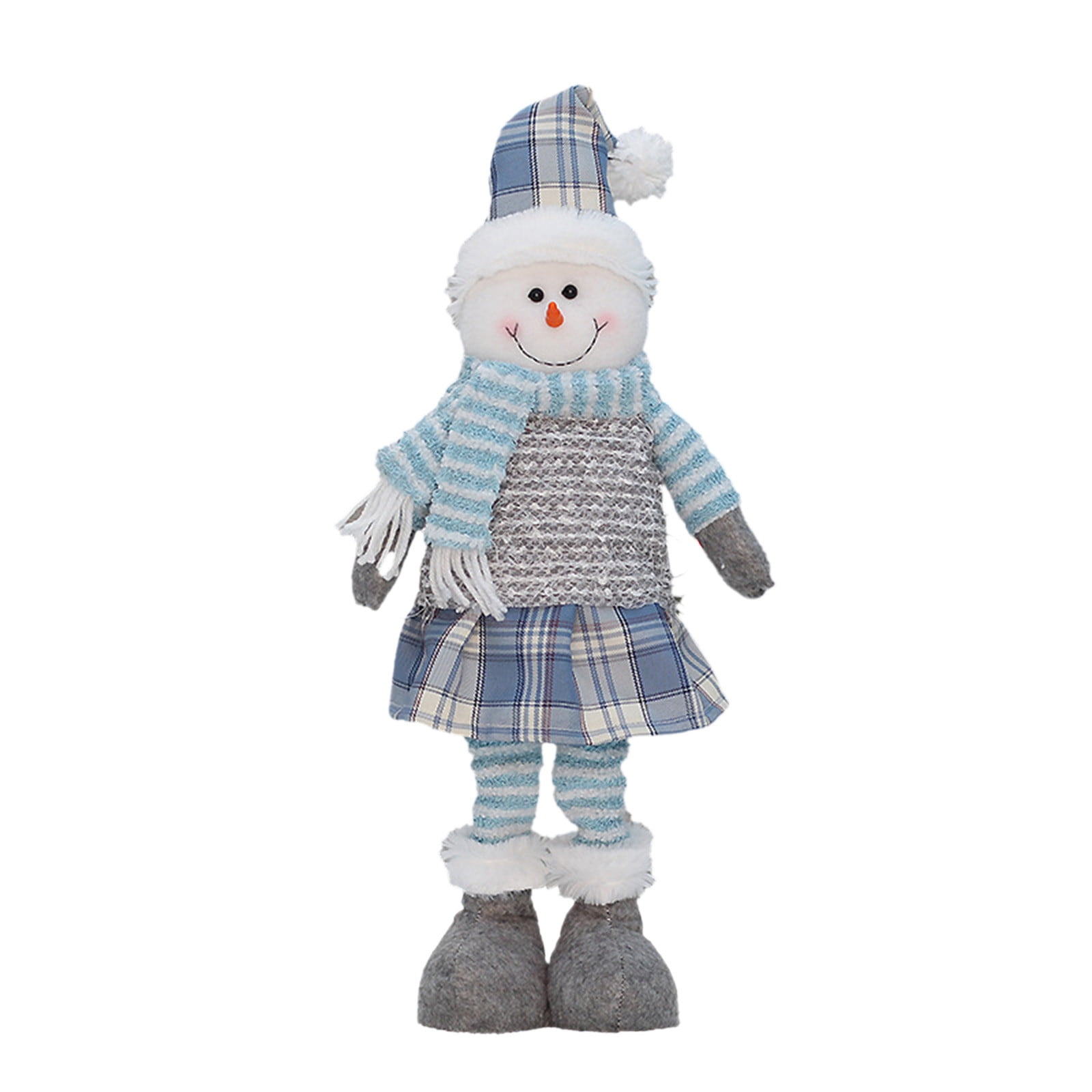 Handmade 23 inch Christmas Standing Plush Snowman with Tartan Hat ...