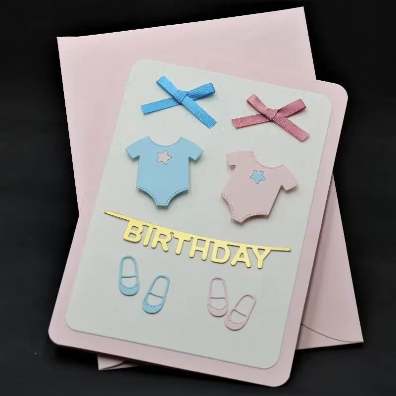 Handmade 3D Baby Birthday Greeting Card with Envelope, 6x8.3 Inch Blank ...