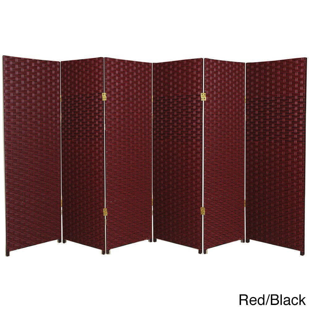 Handmade 4' Woven Fiber Room Divider Red/Black - Walmart.com