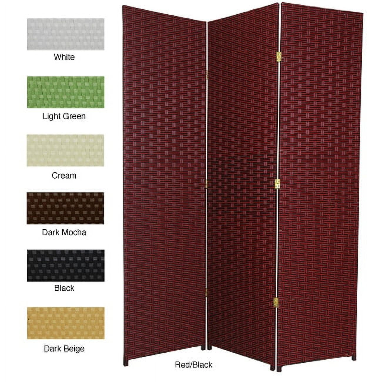 Handmade 6' Woven Fiber Room Divider Red/Black - Walmart.com